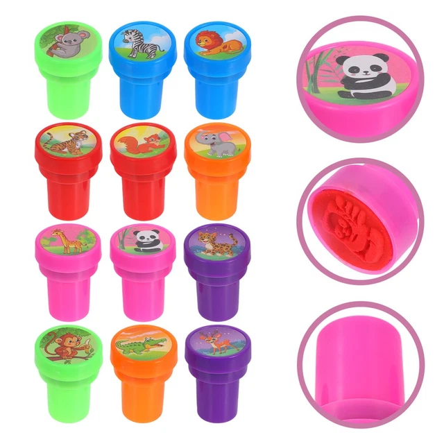12 PCS ANIMAL Stamps Set Self Inking Stamps for Crafting Scrapbooking ...