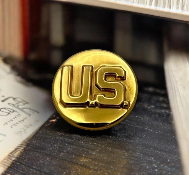 VINTAGE U.S. MILITARY Army Pin Enlisted Infantry Collar Gold Tone ...