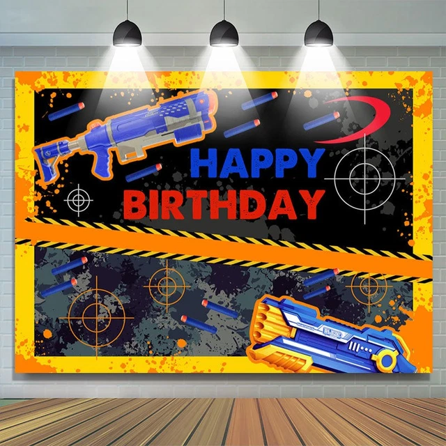 SHOOTING FIRE GAME Excited Happy Birthday Backdrop $37.88 - PicClick AU