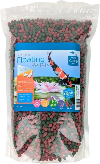 PREMIUM FLOATING PELLETS 1Kg 8Mm Large, Fish Food for Goldfish & Koi ...
