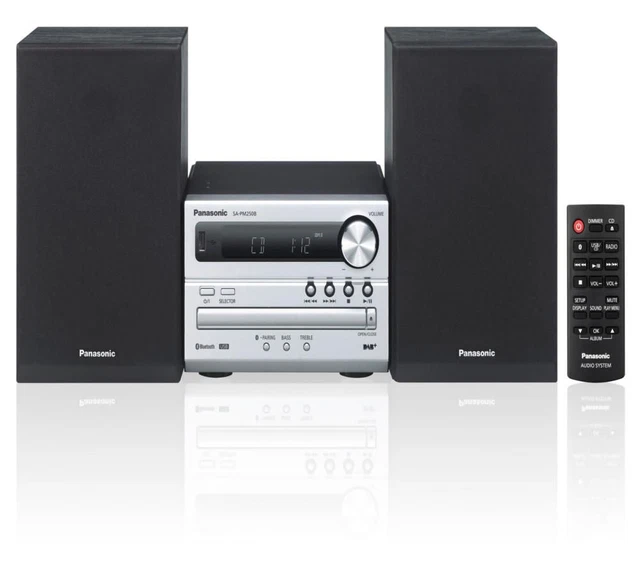 PANASONIC SC-PM250 TRADITIONAL 20W Hi-Fi Stereo System Dab Cd Bluetooth ...