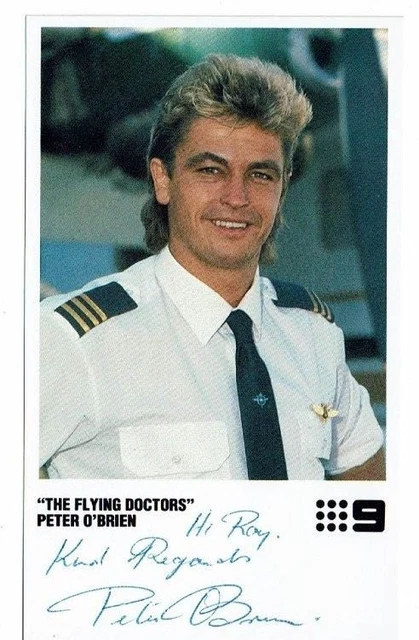 PETER O'BRIEN ACTOR Flying Doctors Hand Signed Vintage Photograph 5 x 3 ...