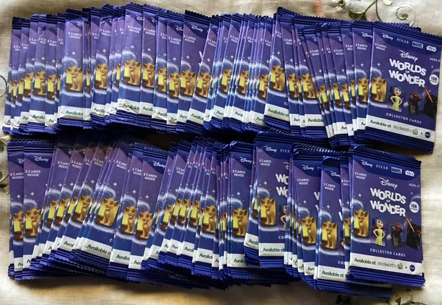 100X UNOPENED PACKS Woolworths Disney 2024 WORLDS OF WONDERS COLLECTOR ...