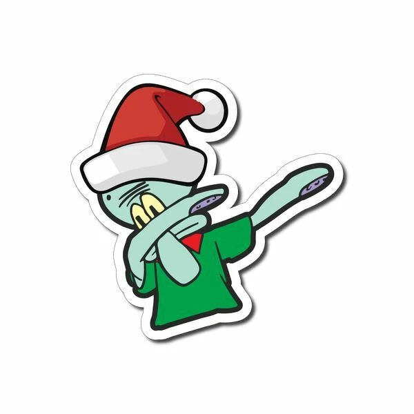 CHRISTMAS SQUIDWARD DABBING Sticker / Decal - Dab Spongebob Funny Meme ...