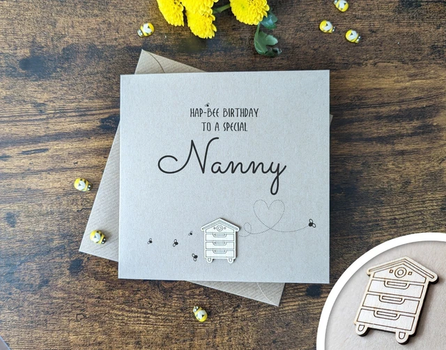 NANNY BIRTHDAY CARD, Personalised Birthday Card for Nan, Handmade Gift ...
