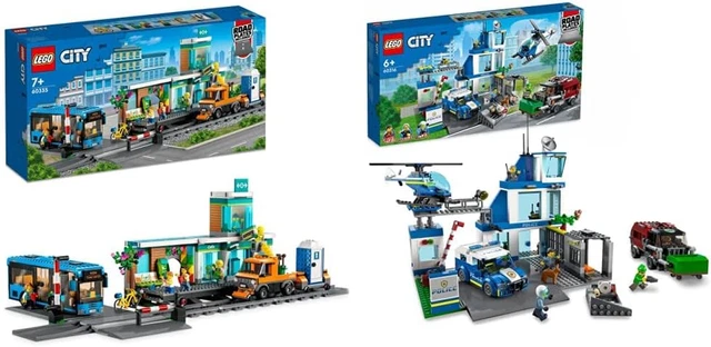 LEGO 60335 CITY Station, Toy With Rail Truck, Road Plate, Railways £163 ...