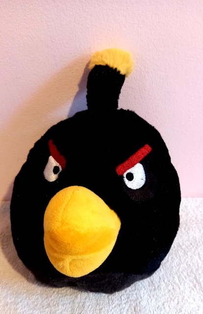 ANGRY BIRDS BLACK Bomb Bird Soft Toy Teddy Plush 2010 Commonwealth £7. ...