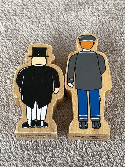 THOMAS WOODEN TRAINS Figures Sir Topham Hatt Fat Controller & Mechanic ...