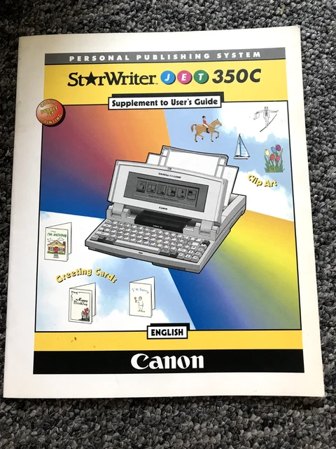 CANON STARWRITER JET 350 C Supplement to User's Guide £1.16 - PicClick UK