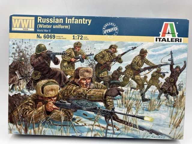 ITALERI RUSSIAN Infantry WW2 soldiers 1/72 scale Kit No 6069 unpainted ...