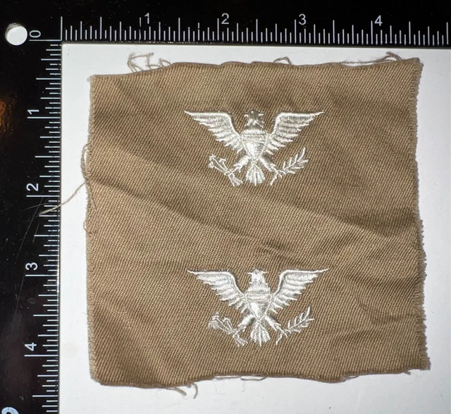 RARE WWII US Army Colonel Rank War Birds Eagles Spread Talons Patches £ ...