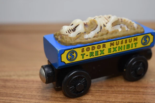SODOR MUSEUM T-REX Fossil Car - 2002 Thomas & Friends Wooden Train Tank ...