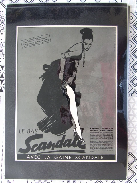 ANCIENNE PUBLICITÉ DE presse originale plastifiée "Bas SCANDALE" (1 ...