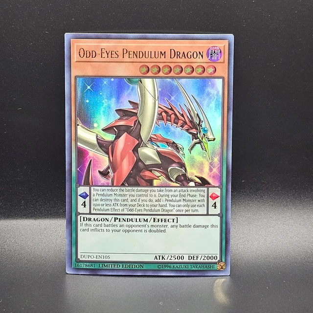YU GI OH Odd-Eyes Pendulum Dragon DUPO-EN105 Ultra Rare Limited LP $1.52 - PicClick CA