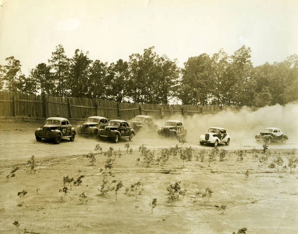 NASCAR MODIFIED STOCK cars race dusty dirt track Deep South Old Photo ...