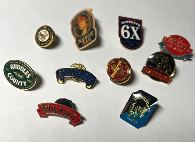 VINTAGE BEER BREWERY Pin Badges, Theakston, Walworth, Ruddles, Banks ...