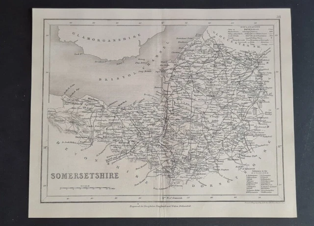 ANTIQUE (C. 1860) map of Somerset from Dugdale's England & Wales £9.95 ...
