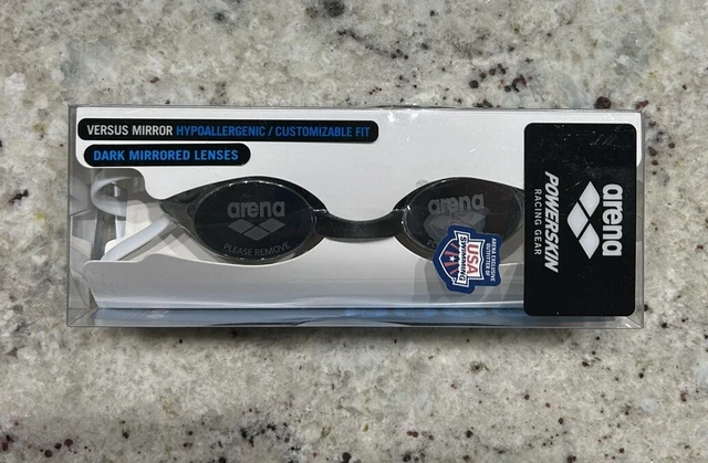 BRAND NEW - Arena Versus Mirror Swim Goggles Silver White Anti Fog UV ...