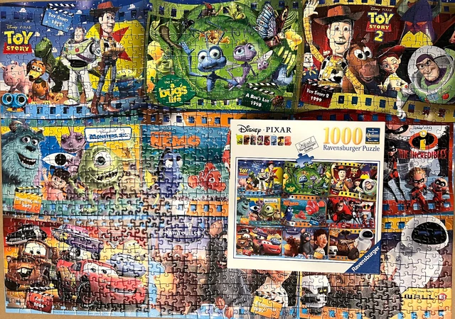 JIGSAW PUZZLE RAVENSBURGER 1000pc Disney Pixar Movie Moments 2014 ...