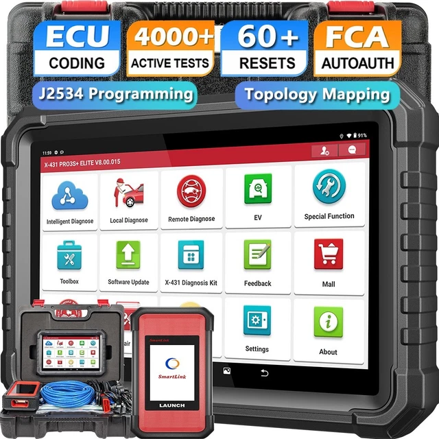 LAUNCH X431 PRO3S+ ELITE Smartlink Car Diagnostic Tools J2534 ...