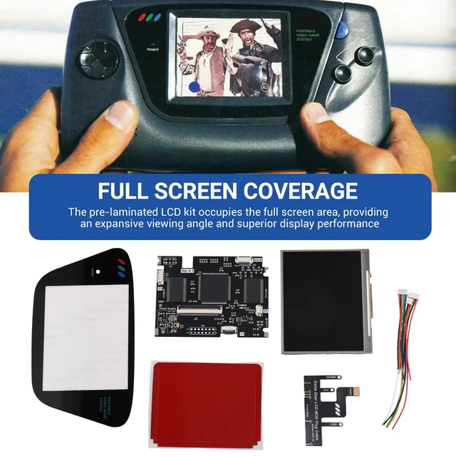 KITS D'ÉCRAN LCD V4 IPS OGS pour Game Gear Plein Écran V4.0 Affichage LCD 1595 EUR 57,59 ...