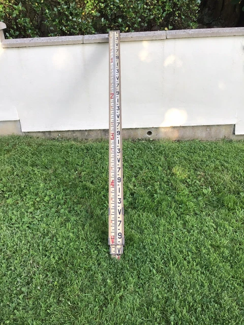 VINTAGE MAHOGANY-CASED EXTENDABLE telescopic Surveyors Measuring Stick ...