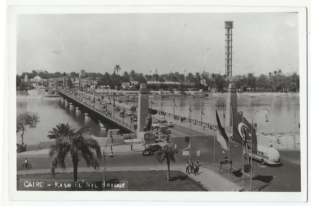 CAIRO EGYPT, OLD Postcard, The Qasr el Nil Bridge, RPPC, 1930s £14.30 ...