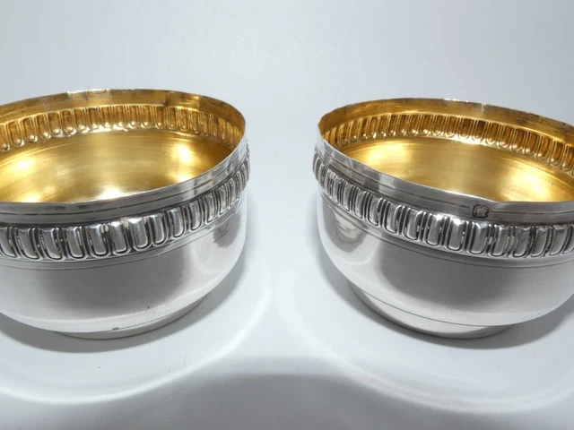 ARGENT MASSIF POINÇON Minerve et Orfèvre Deux montures support verre à ...