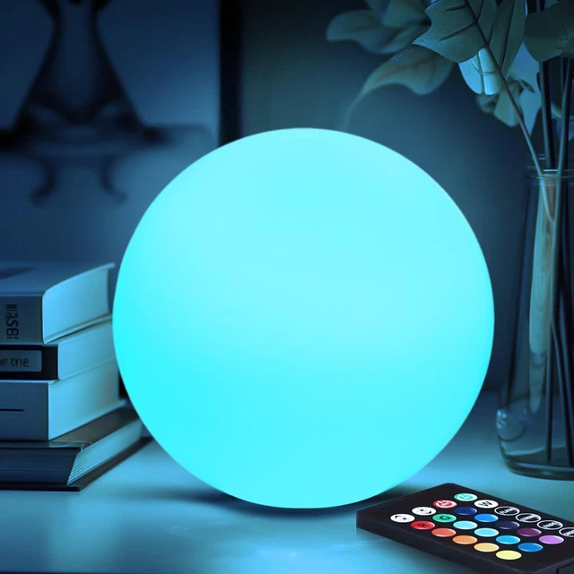 6-INCH RGB COLOR-CHANGING LED Globe Orb Light w/Remote,Mood Lamp Kids ...