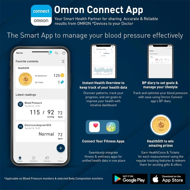 🔥OMRON HEM-7143T1A BLUETOOTH Arm Blood Pressure Monitor Intellisense🔥 ...