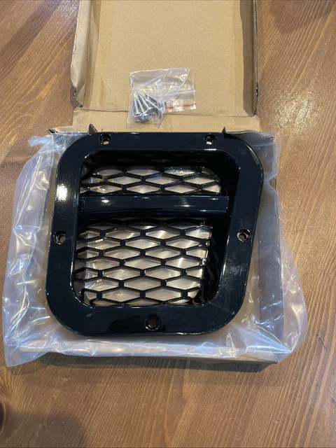 LAND ROVER DEFENDER GLOSS BLACK SIDE GRILLE VENT 300 TDI Td5 TDCI 90/ ...