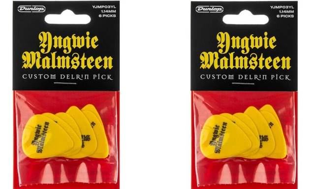 DUNLOP GUITAR PICKS Yngwie Malmsteen Custom Delrin 1.14mm Yellow 12 ...