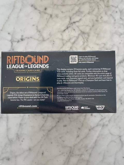 RIFTBOUND LEAGUE OF Legends TCG Origins Booster Box Display Sealed New ...