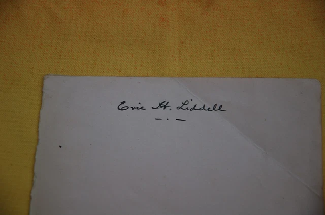 SUPERB AUTOGRAPH ERIC Liddell Scottish Athlete Chariots of Fire £363.00 ...