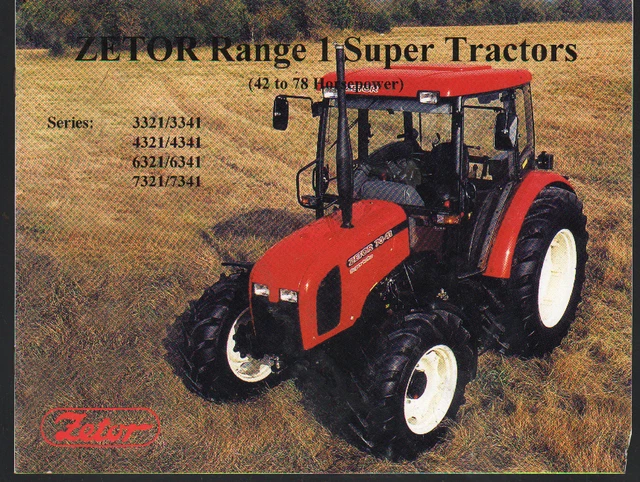 ZETOR 42 TO 78hp Range 1 Super Tractors Brochure Leaflet £7.50 ...