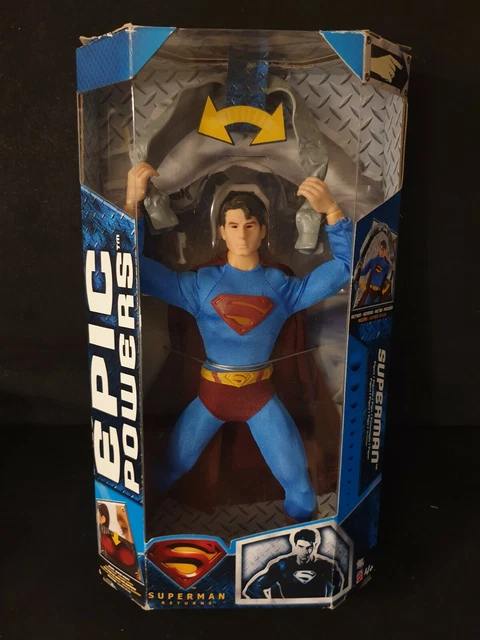 DC SUPERMAN RETURNS Epic Powers Man Of Steel 10" Action Figure Mattel ...