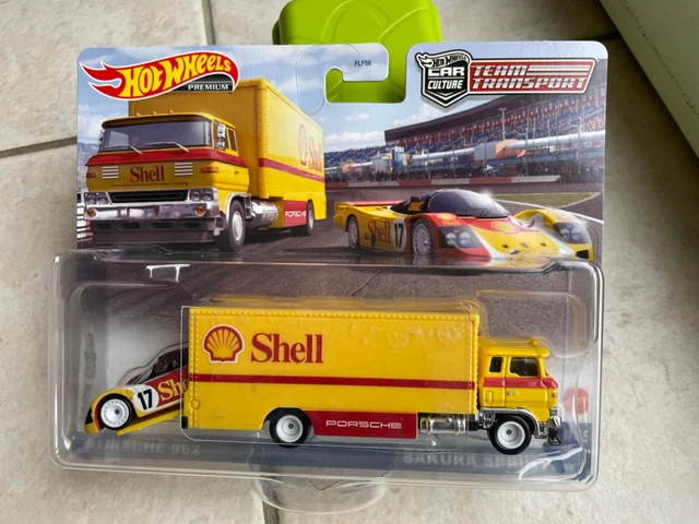 RUOTE CALDE SQUADRA Trasporto Porsche 962 Shell Und Sakura Sprinter #45 ...