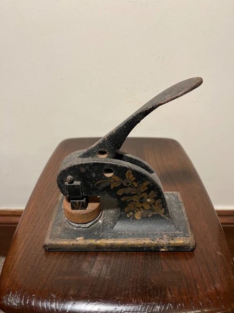 ANTIQUE CAST IRON Embossing Stamp £14.99 - PicClick UK