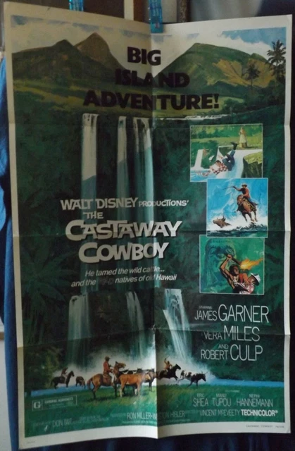THE CASTAWAY COWBOY James Garner Disney Original One Sheet Cinema ...