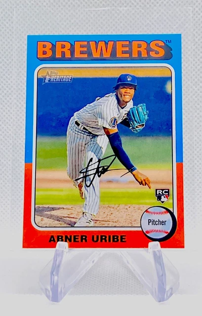 CARTA ROOKIE 2024 Topps Heritage Mini Abner Uribe #160 - Milwaukee ...