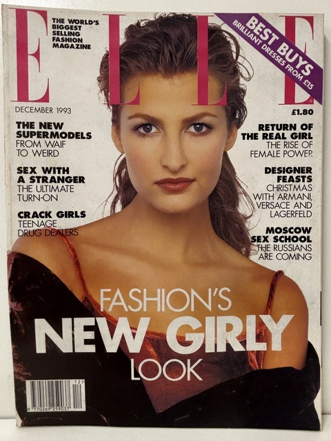 ELLE MAGAZINE UK Edition Dlecember 1993 Tereza Maxov Vintage 90s ...