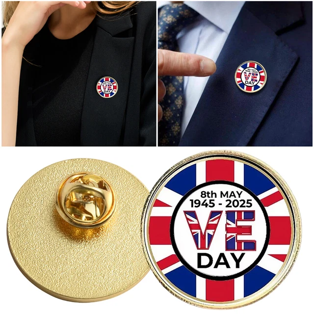 VE DAY BADGE VE Day 1945-2025 Lapel Pin Badge Round Badge Memorabilia Gifts $7.04 - PicClick AU