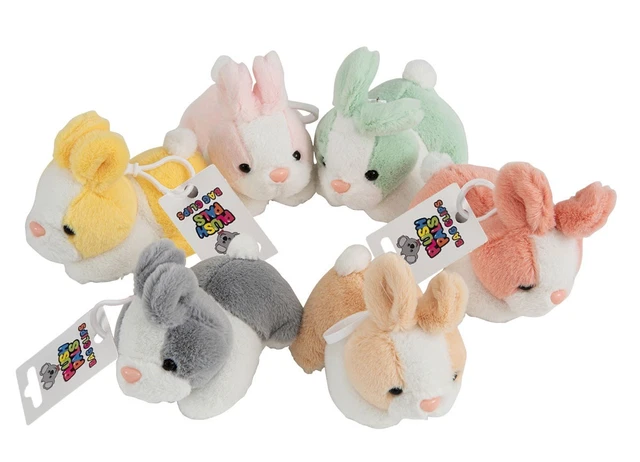 12CM RABBIT BAG Clip Soft Toy, Bright Colours for Kids' Backpacks ...