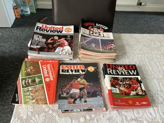 PROGRAMMES BULK manchester united from 1975 to 2015 approx 110 no £12. ...