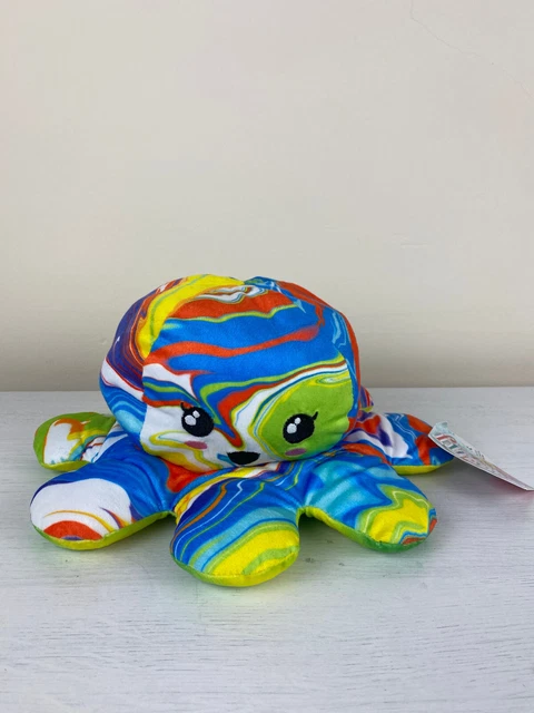 FLIP’EMS 12” Reversible Marble Paint Splats & Green Octopus Soft Toy ...