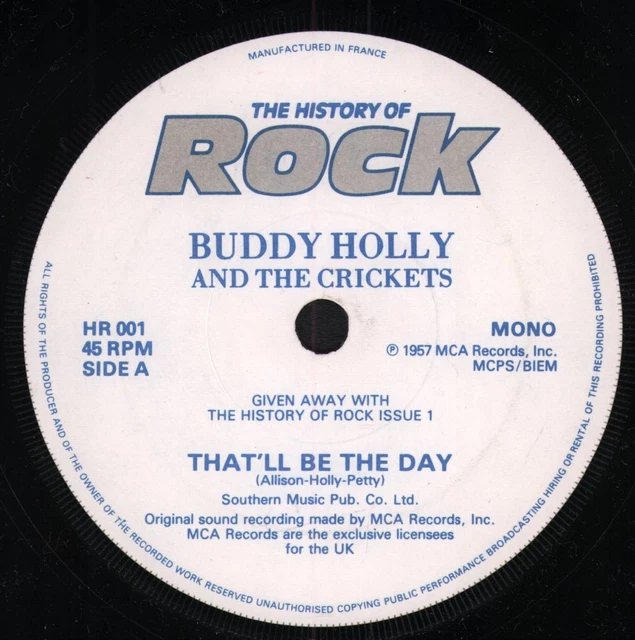 BUDDY HOLLY AND the Crickets That'll Be the Day 7" vinyl UK Issue Pressed In EUR 5,45 - PicClick FR