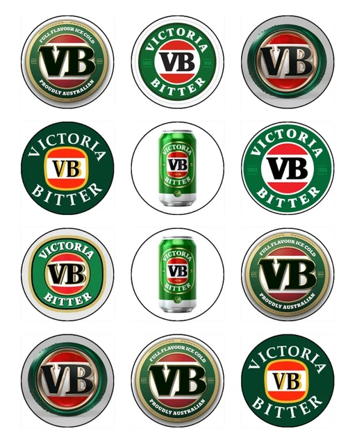 VB BEER CUPCAKE Toppers Edible Icing Birthday Cake Decorations 12 #01 £ ...