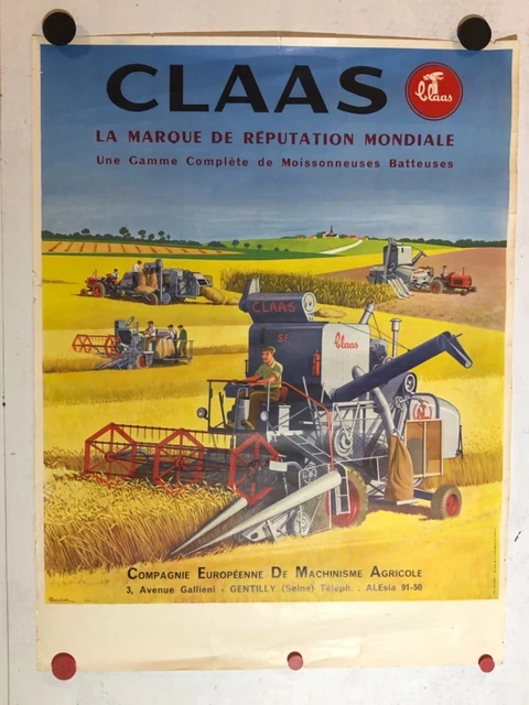 RARE AFFICHE ANCIENNE tracteur Claas moissonneuse batteuse agriculture EUR 130,00 - PicClick FR