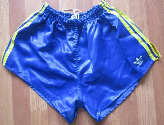 ADIDAS VINTAGE Retro Nylon Shiny Glanz Shorts Pocket Sprinter Size 7 £ ...