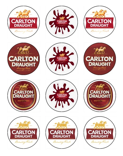 CARLTON DRAUGHT BEER Cupcake Toppers Edible Icing Image Cake ...